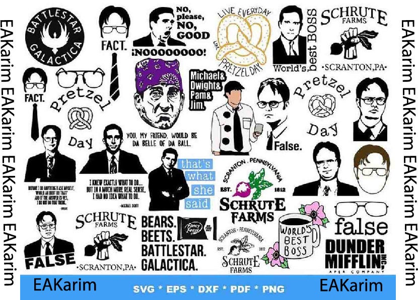 THE OFFICE SVG, The Office SVG Bundle, Michael Scott svg, Dunder ...