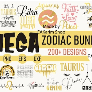 ZODIAC SVG MEGA Bundle, Zodiac Signs Svg, Zodiac Svg, Mystic Svg ...