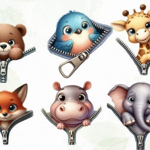 Zipper Animals Clipart, Cute Animal Stickers, Animals Meme Stickers ...