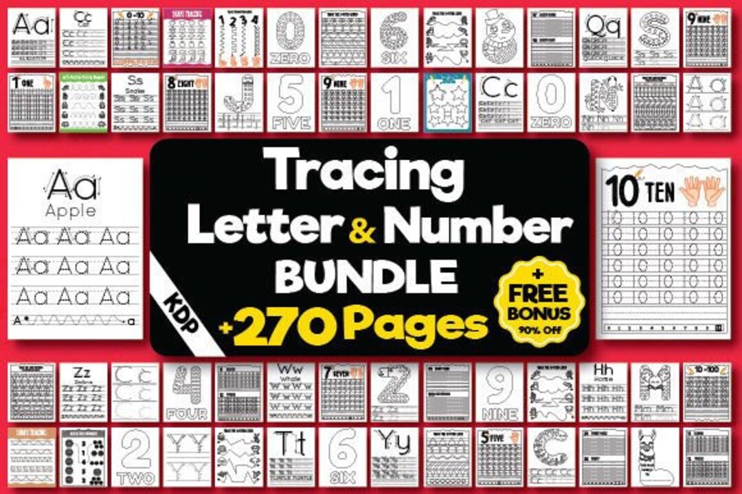 Letter and Number Tracing Workbook | 276 Tracing Pages | Kindergarten ...