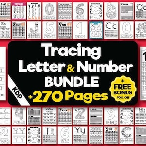Letter and Number Tracing Workbook | 276 Tracing Pages | Kindergarten ...