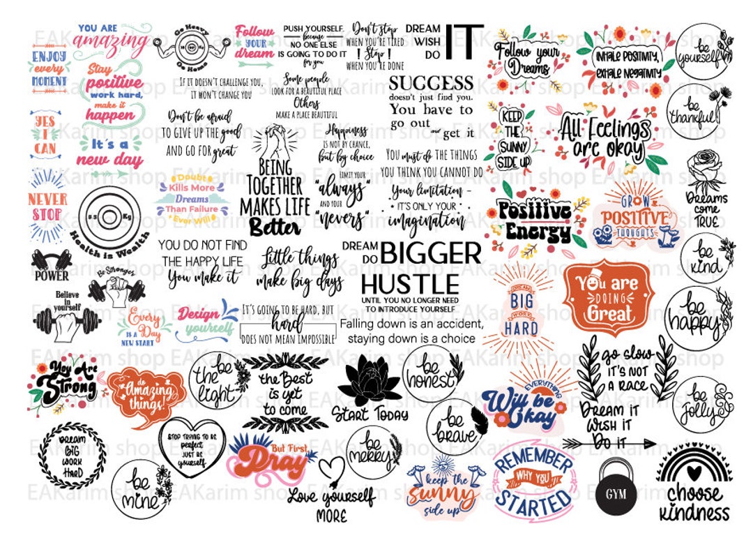 MOTIVATIONAL QUOTES SVG| Handlettering Svg| Inspirational Quotes Svg ...
