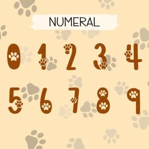 Dog Paws Font SVG, Dog Bone Svg and Dog Paw Svg, Alphabet, and Numbers ...