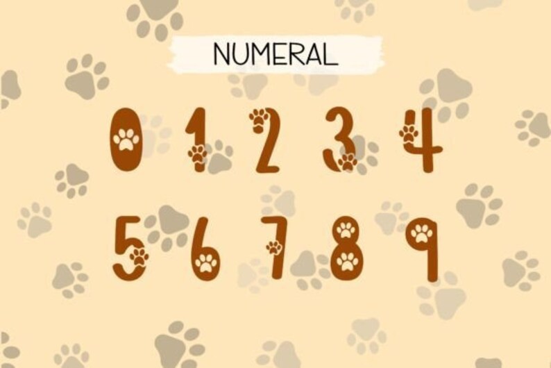 Dog Paws Font SVG, Dog Bone Svg and Dog Paw Svg, Alphabet, and Numbers ...