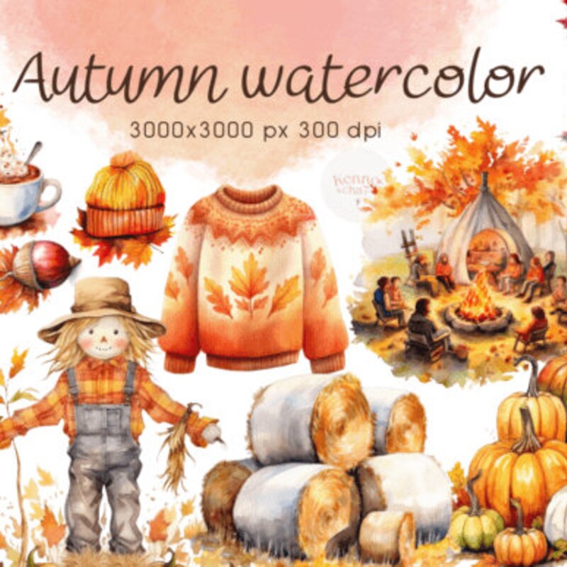 Autumn Clipart - Etsy