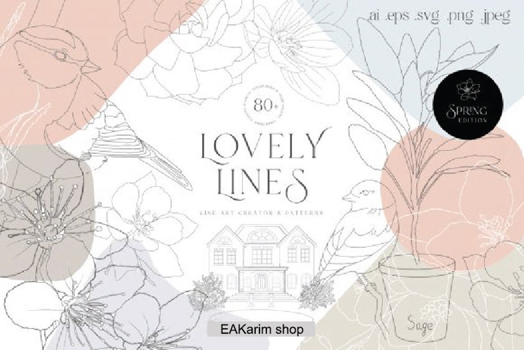 Line Art Creator - Pattern, Background SVG Bundle, Line Art SVG Cut ...