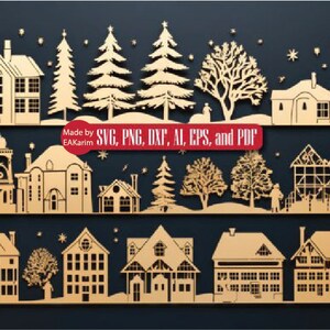 Christmas Villages SVG Bundle | Christmas Decor, Christmas Houses SVG ...