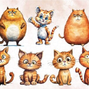Cat's in Children's Storybook / Cute Cats, Watercolor Cats, Cats PNG ...