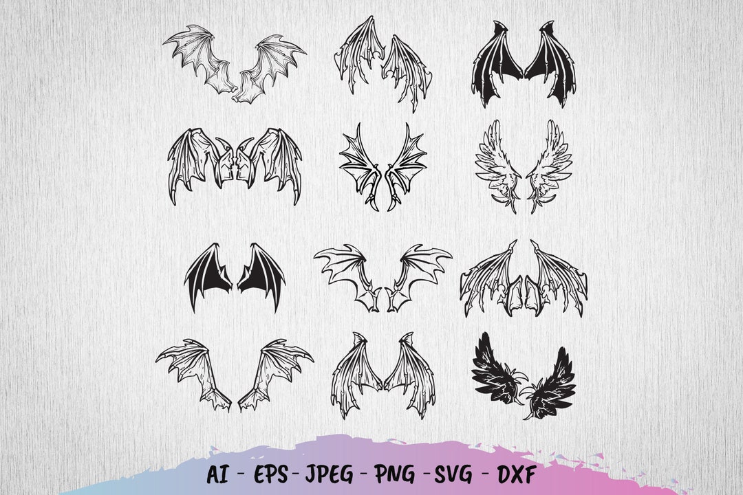 DEVIL WINGS SVG Bundle | Wings Svg | Devil Svg | Devil Wings Silhouette ...