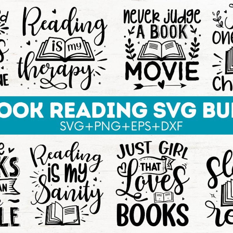 Book Reading Svg - Etsy