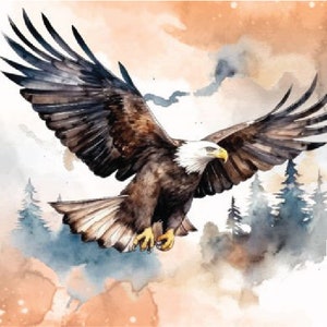WATERCOLOR EAGLE CLIPART - Watercolor Clipart High Quality Pngs ...