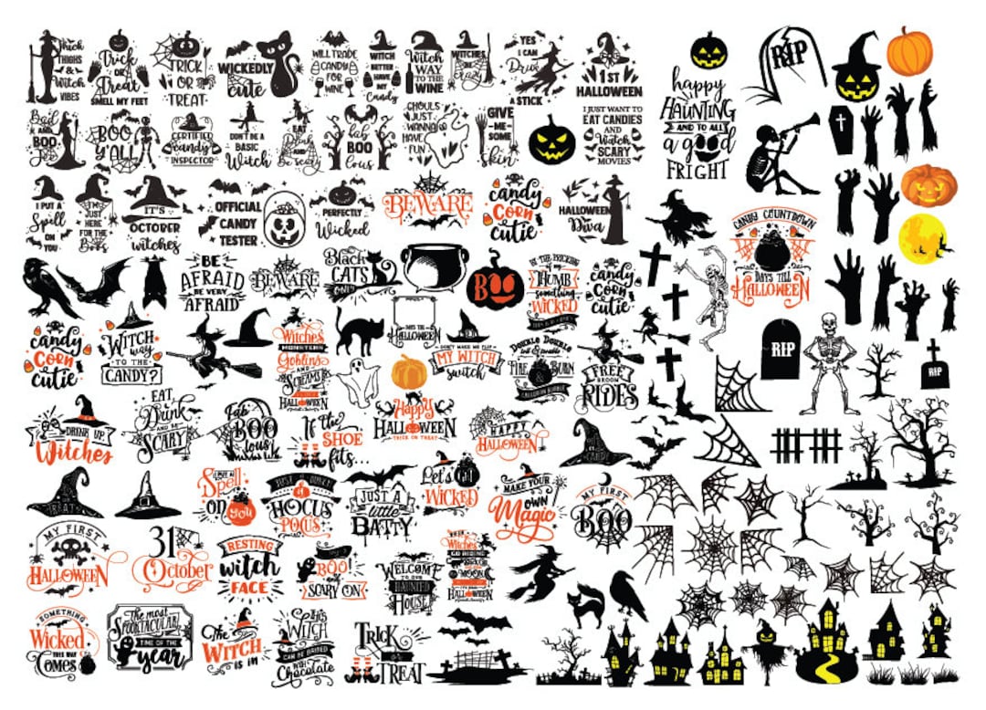 188 HALLOWEEN SVG Bundle, HALLOWEEN Clipart, Halloween Svg, Png Files ...