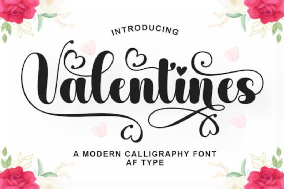 Valentine Font TTF, Heart Font, Valentine's Day Font, Cute Hearts ...