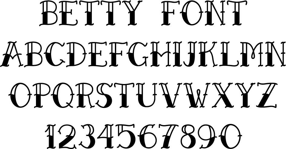 BETTY FONT SVG Png Betty Alphabet Betty Letters and Numbers - Etsy Canada