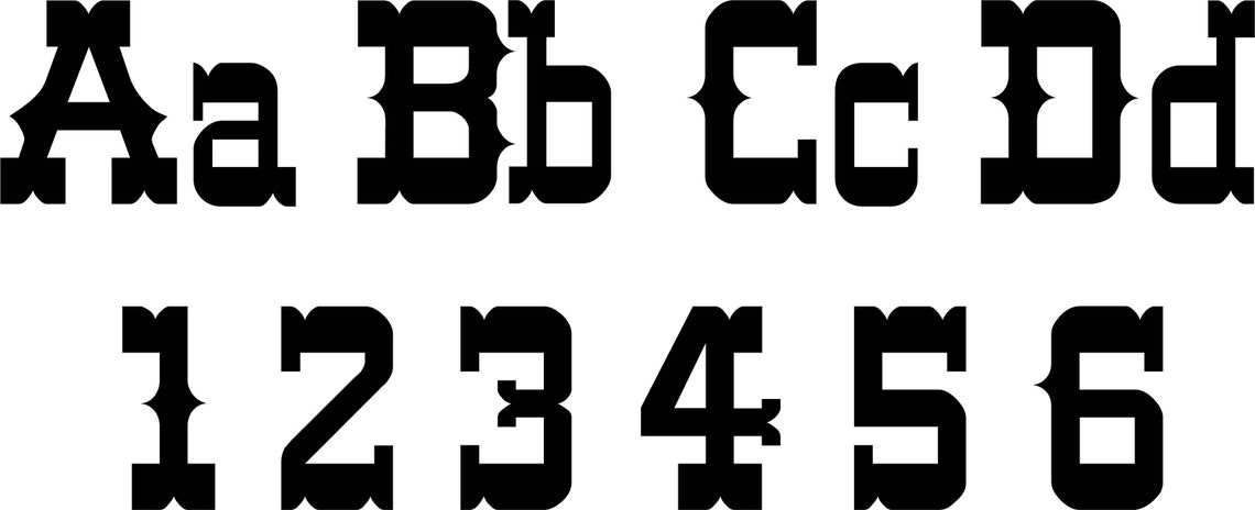 WESTERN FONT SVG, Western Alphabet, Western Letters and Numbers Svg for ...