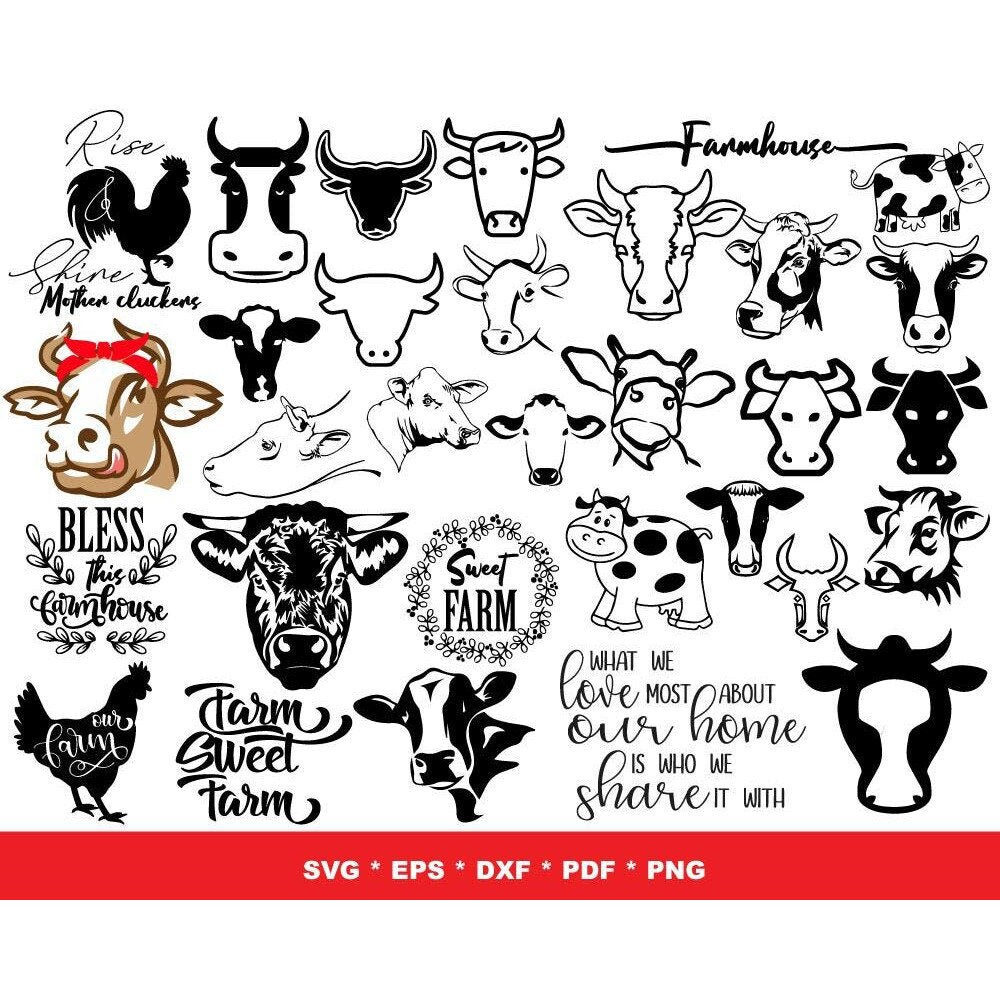 482 GRANJA SVG Silueta de granja Clipart de granja Vida de - Etsy México