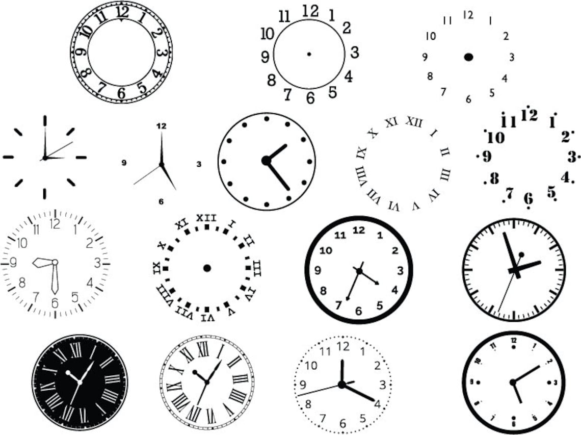 53 CLOCK FACE SVG Clock Svg Clock Face Clipart Bundle Cut - Etsy UK