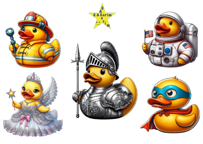 Rubber Duck Clipart Bundle Png, Duck Tshirt, Duck Tshirt Png, Rubber ...