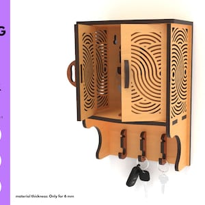 Key Holder Box, Laser Cut Key Cabinet Svg Files, Key Holder Files ...