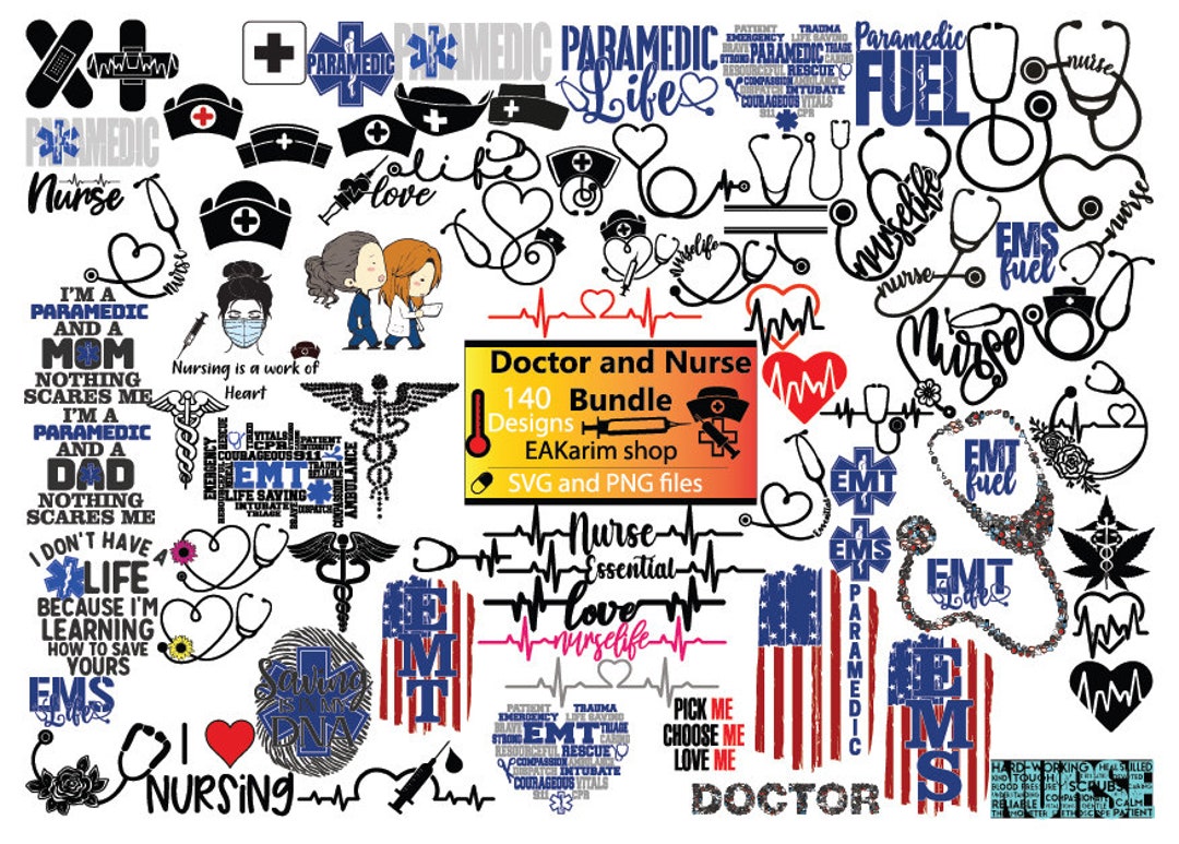 DOCTOR and NURSE SVG Svg Bundle, Stethoscope Svg, Stethoscope Clipart ...