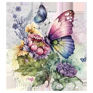 Watercolor Butterflies Clipart, Painted Butterfly Clipart, Butterfly ...