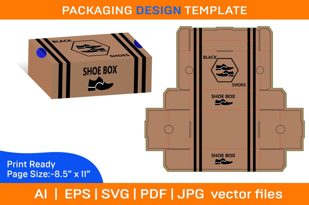 Shoe Box SVG for Cricut Shoe Box Template With Label Party Favor Box ...