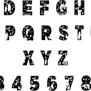 CAMPING FONT SVG | Camping Svg Alphabet |hiking Font| Camping Svg ...