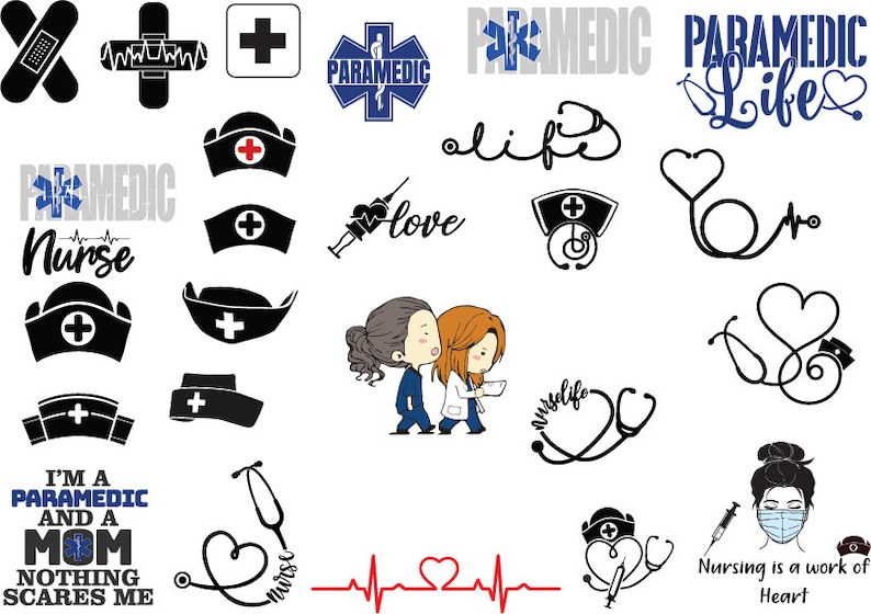 DOCTOR and NURSE SVG Svg Bundle, Stethoscope Svg, Stethoscope Clipart ...