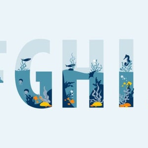 Ocean Font, Sea Font, Font, Craft Font, Silhouette Font, Cricut Font ...