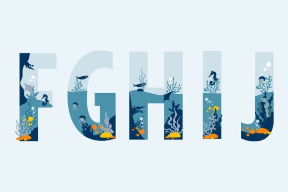 Ocean Font, Sea Font, Font, Craft Font, Silhouette Font, Cricut Font ...