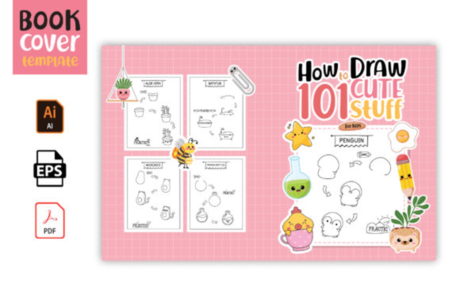 HOW TO DRAW 109 Pages Cute Stuff for Kids : Printable Worksheets / How ...