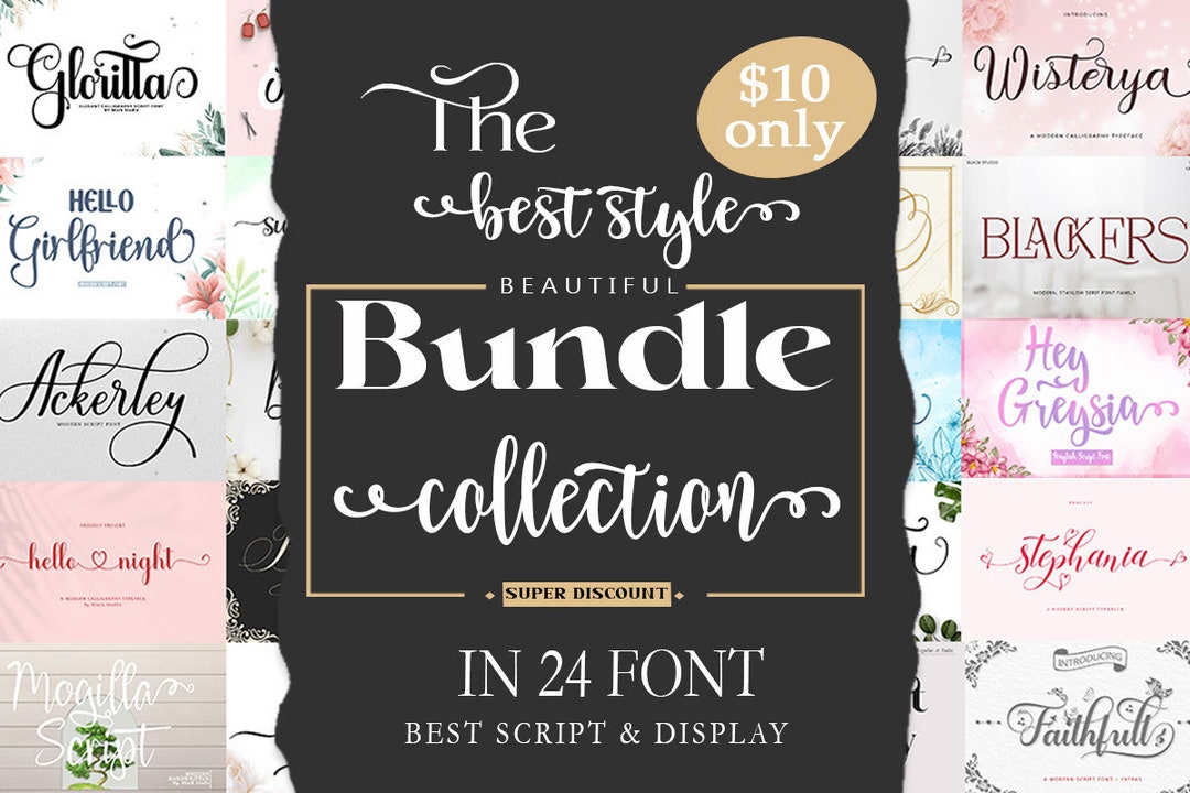 Handlettered Font Bundle - Font Bundle, Handwritten Font, Calligraphy Font, Script Font, Cricut ...