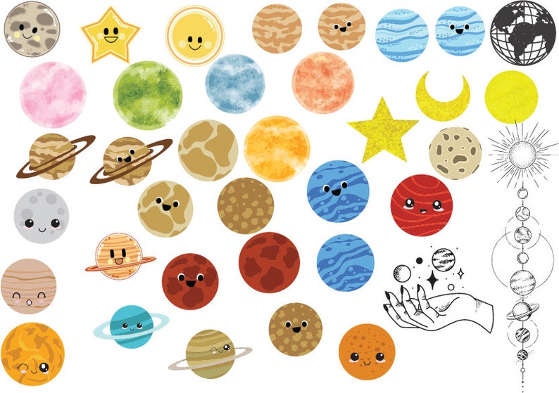 SOLAR SYSTEM SVG Parade of Planets Cut File Planet Svg - Etsy