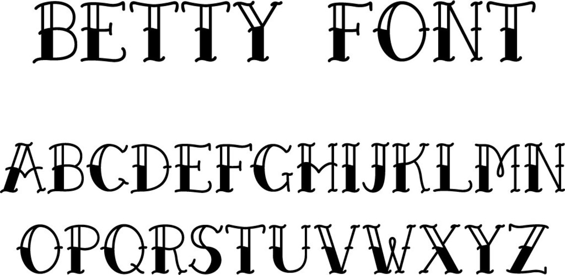 BETTY FONT SVG Png Betty Alphabet Betty Letters and Numbers - Etsy