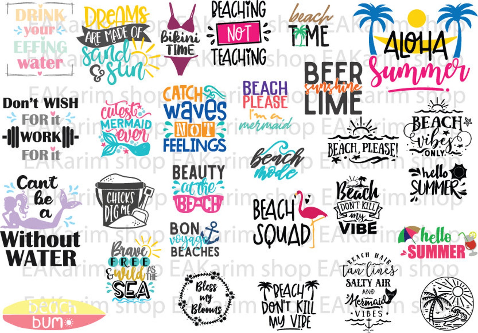 250 SUMMER SVG BUNDLE, Summer Svg, Beach Svg, Summertime Svg, Vacation ...