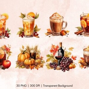 Thanksgiving Food Clipart, Thanksgiving Classic Food Watercolor PNG ...