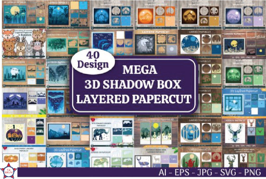 SHADOW BOX SVG Bundle, Template, Svg Files for Cricut and Silhouette ...