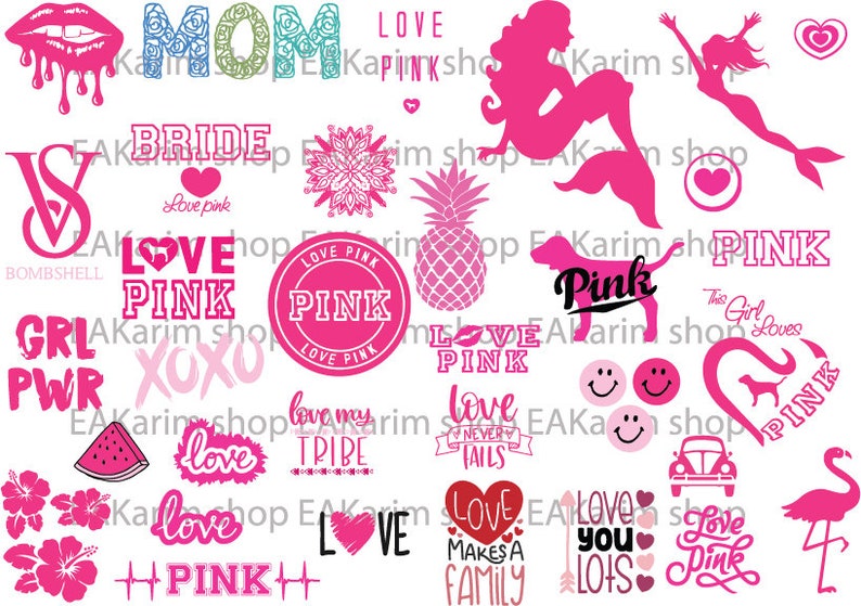 LOVE PINK SVG, Love Pink Svg Bundle, Love Pink Clipart, Pink Panther ...