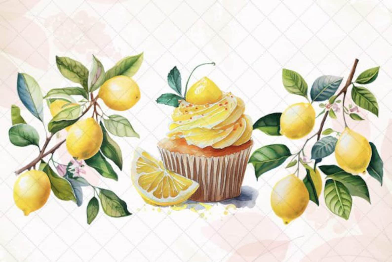 Lemons Watercolor Clipart Bundle PNG Images of Refreshing Summer Lemon ...