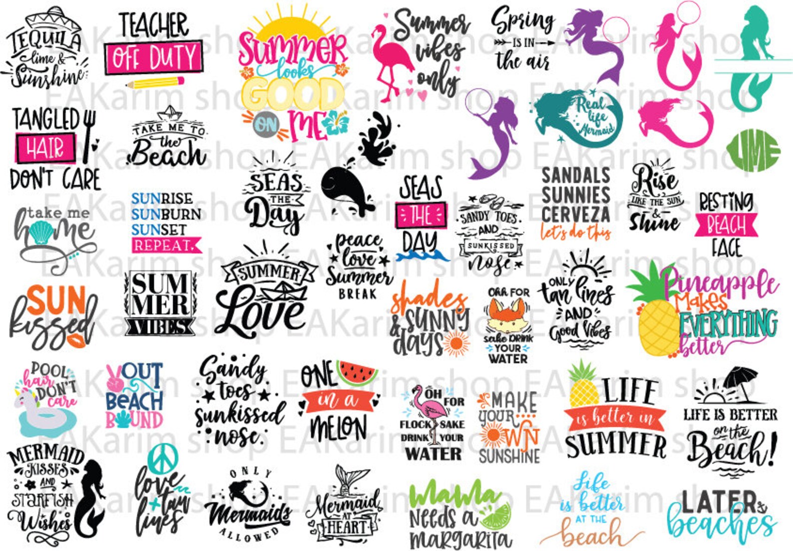 250 SUMMER SVG BUNDLE, Summer Svg, Beach Svg, Summertime Svg, Vacation ...