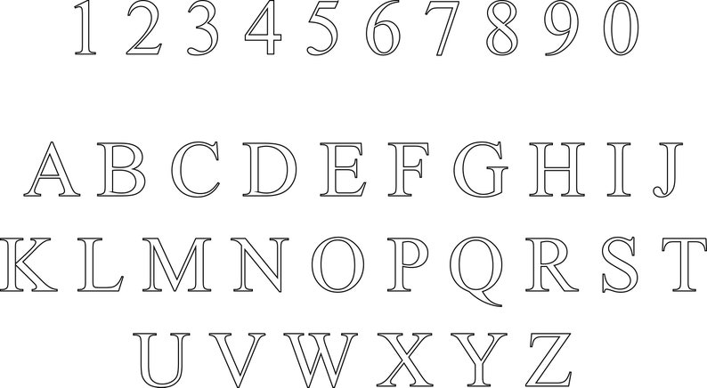 TIMES NEW ROMAN Outline Alphabet Svg Fonts Calligraphy - Etsy Ireland