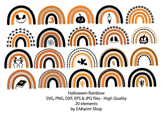 Halloween Rainbow SVG Bundle 20 Rainbows Svg Cut File - Etsy