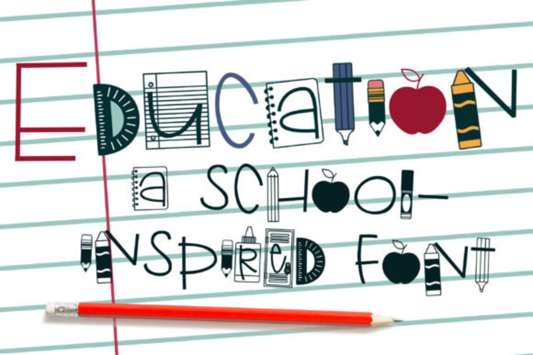 School Letters & Numbers SVG, Png, Eps, and Dxf, Alpha Doodle, Doodle ...