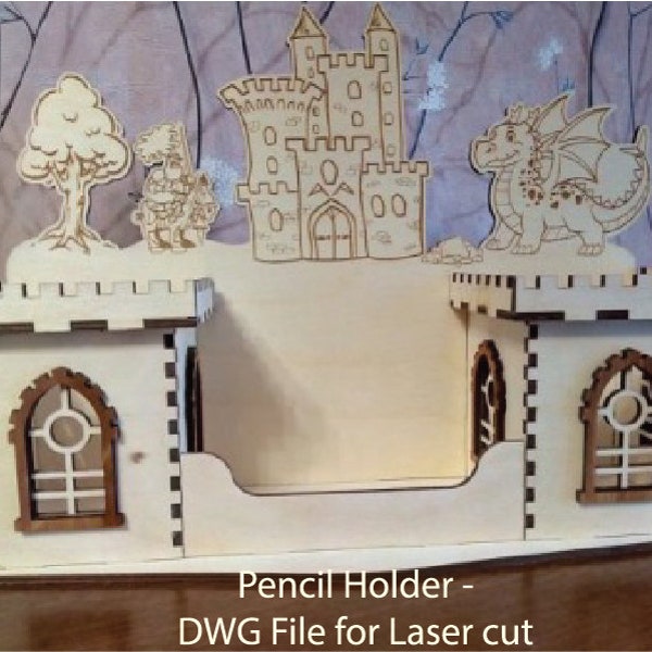 Laser File for Castle Pencil Holder - Etsy