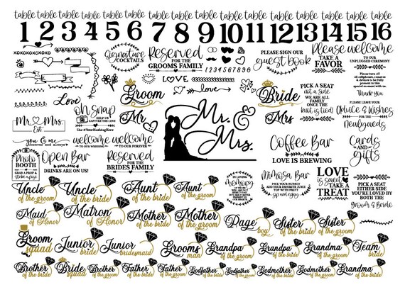 WEDDING Sign SVG Bundle Wedding Svg Files Welcome to Our - Etsy