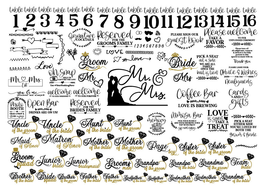 WEDDING Sign SVG Bundle Wedding Svg Files Welcome to Our - Etsy