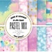 Pastel Mix Backgrounds, Pastel Watercolor Digital Paper, Pastel Ombre ...