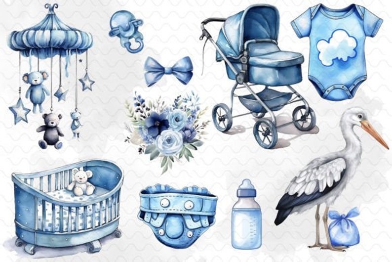 Baby Boy, Watercolor Clipart, Newborn Children PNG, Boy, Girl Nursery ...