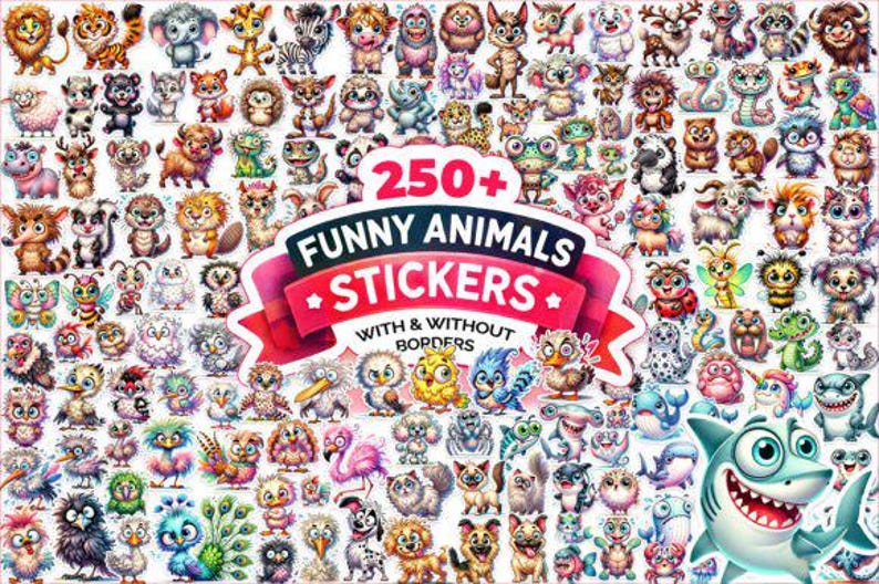Funny Animals Megabundle Clipart, Silly Dog, Cat Png, Caricature Pet ...