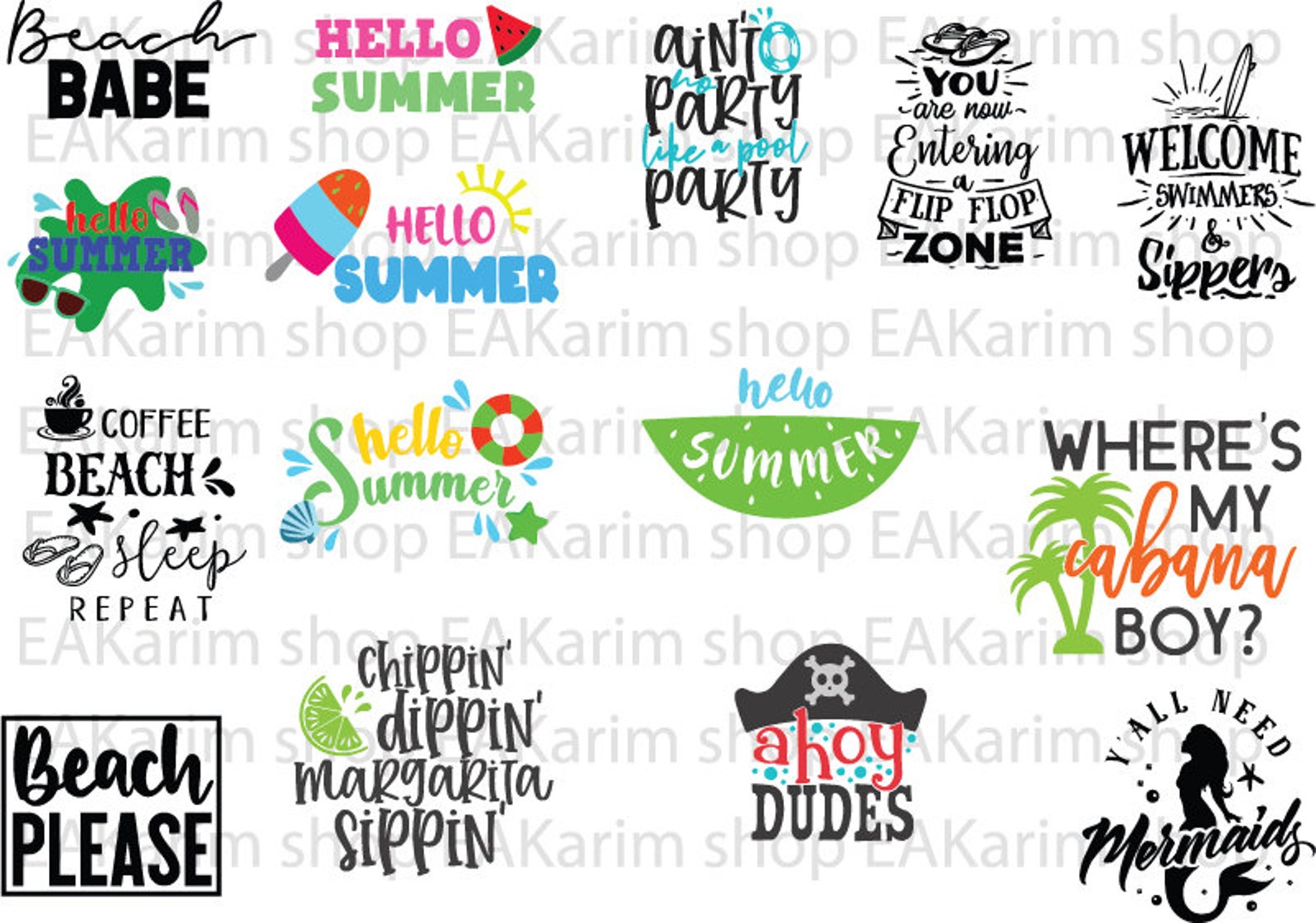 250 SUMMER SVG BUNDLE, Summer Svg, Beach Svg, Summertime Svg, Vacation ...